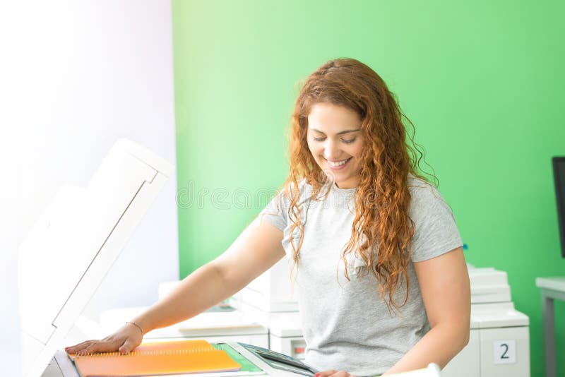 Young Student at a Copy Center Stock Photo - Image of photocopier ...
