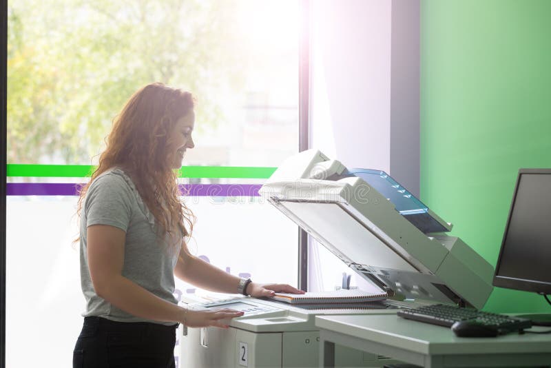 Young Student at a Copy Center Stock Photo - Image of copy, laser ...