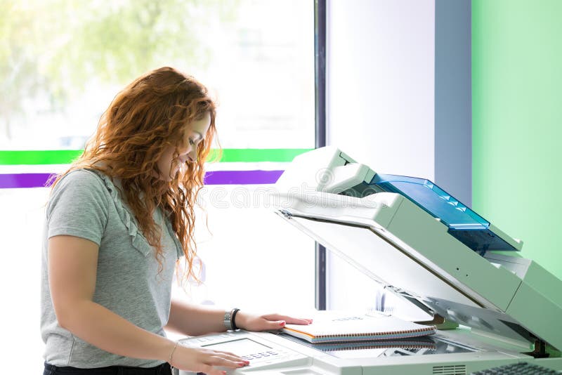 Young Student at a Copy Center Stock Image - Image of businesswoman ...