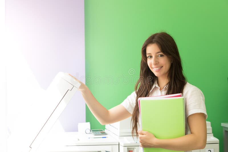 Young Student at a Copy Center Stock Image - Image of design, office ...