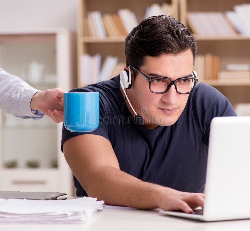 Young Student Drinking Coffee from Cup Stock Image - Image of drink ...