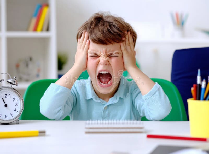 Young Student Experiencing Frustration while Studying, Screaming and ...