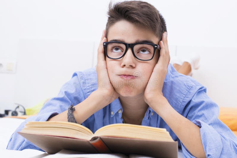 Young Student with Expression of Stress Stock Photo - Image of boys ...