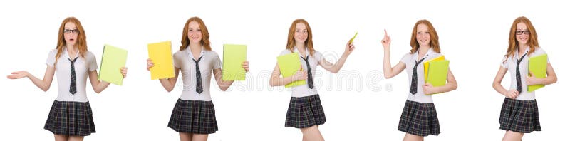 The Young Student Female Pointing Isolated on White Stock Photo - Image ... The Young Student Female Pointing Isolated on White Stock Photo - Image ...