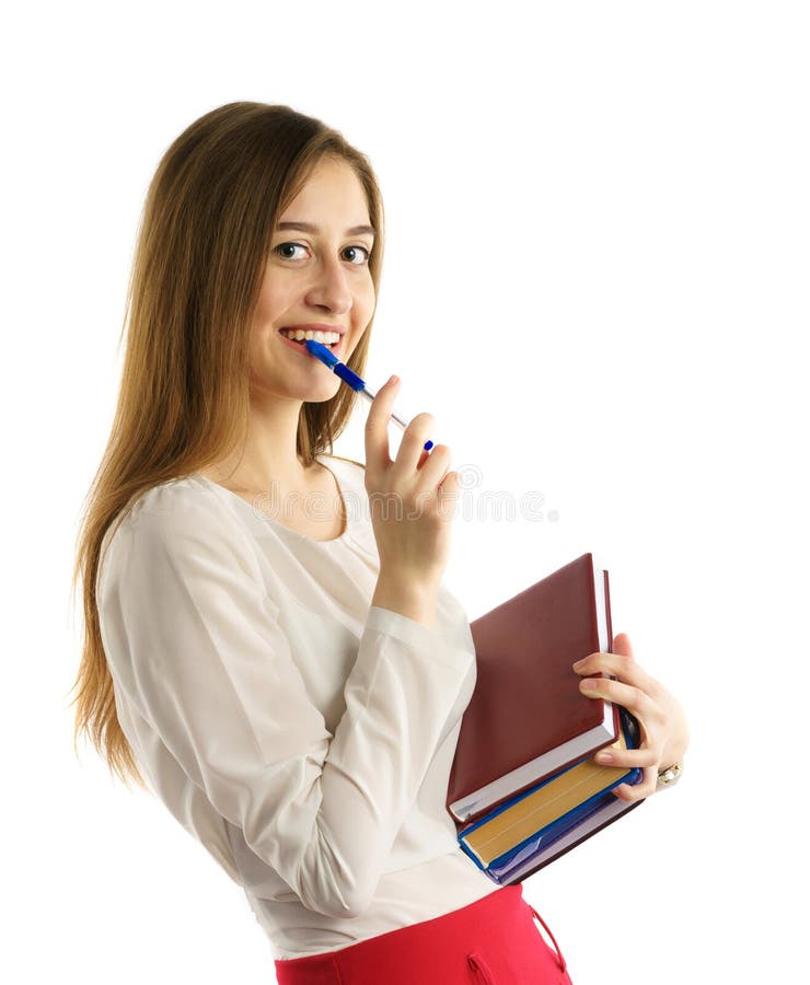Young Student Girl with Books Stock Image - Image of people, pretty ...