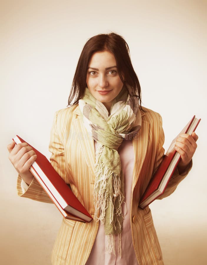 Young Student Girl with Books (Education and Self Development) Stock ...