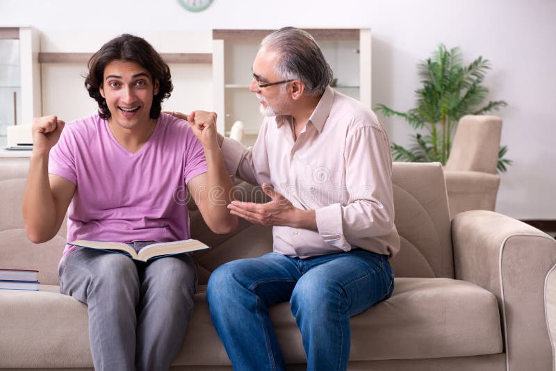 Young Student and His Father Stock Image - Image of college, help ...