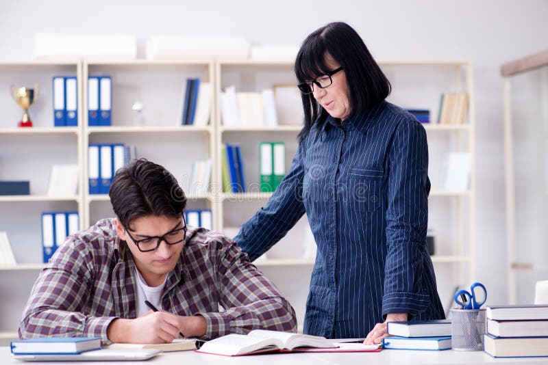 The Young Student during Individual Tutoring Lesson Stock Image - Image ...