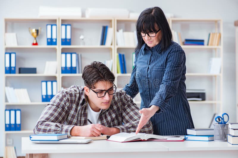 The Young Student during Individual Tutoring Lesson Stock Photo - Image ...