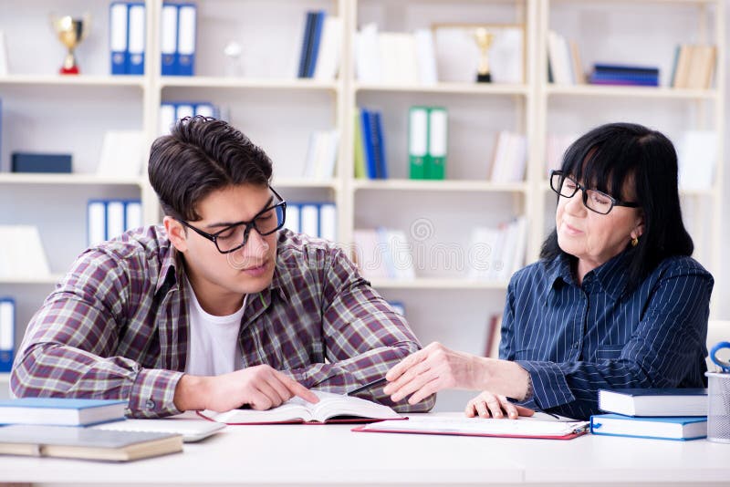 The Young Student during Individual Tutoring Lesson Stock Photo - Image ...