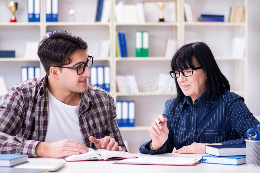 The Young Student during Individual Tutoring Lesson Stock Photo - Image ...