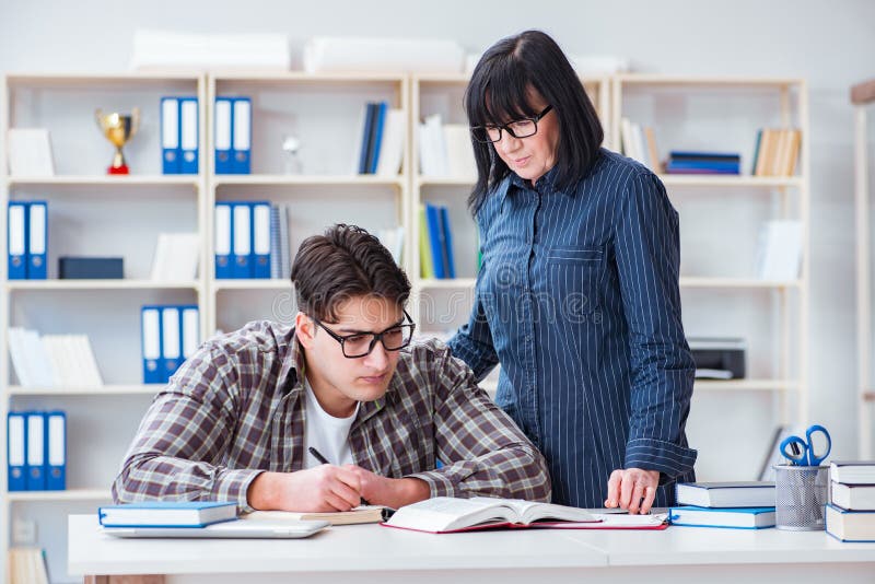 The Young Student during Individual Tutoring Lesson Stock Image - Image ...