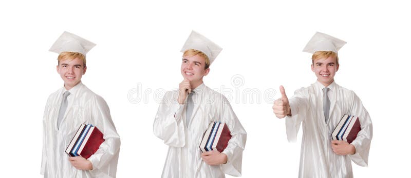 Young Student Isolated on the White Stock Image - Image of highschool ...