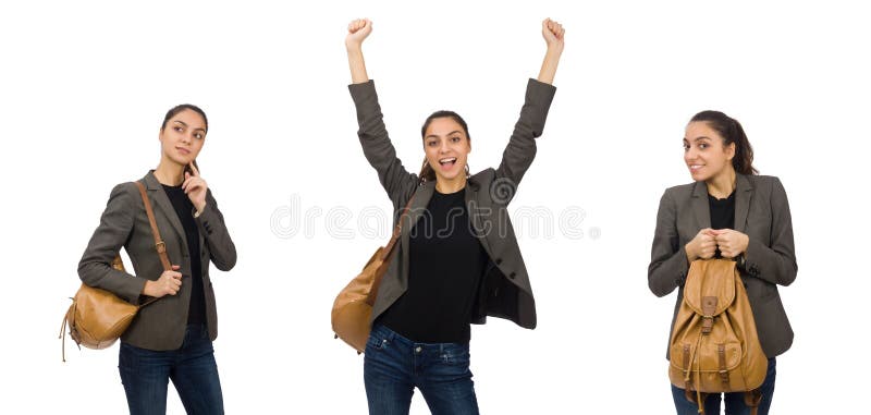 Young Student Isolated on White Stock Image - Image of cheerful ...