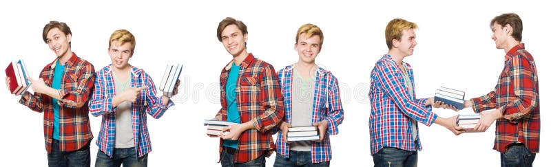 The Young Student Isolated on White Stock Photo - Image of compilation ...