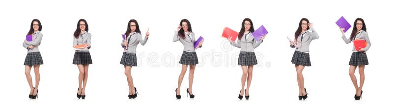 Young Student Isolated on the White Background Stock Photo - Image of ...