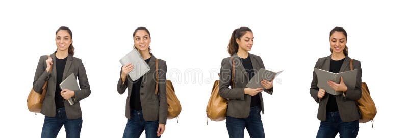 Young Student Isolated on White Stock Image - Image of hiker, isolated ...