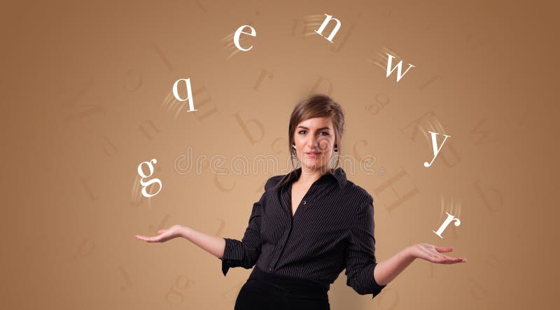 Person juggle with letters stock image. Image of journalist - 158906763