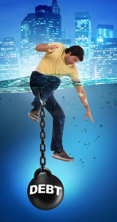 Young Student in Loan and Debt Concept Stock Illustration ...