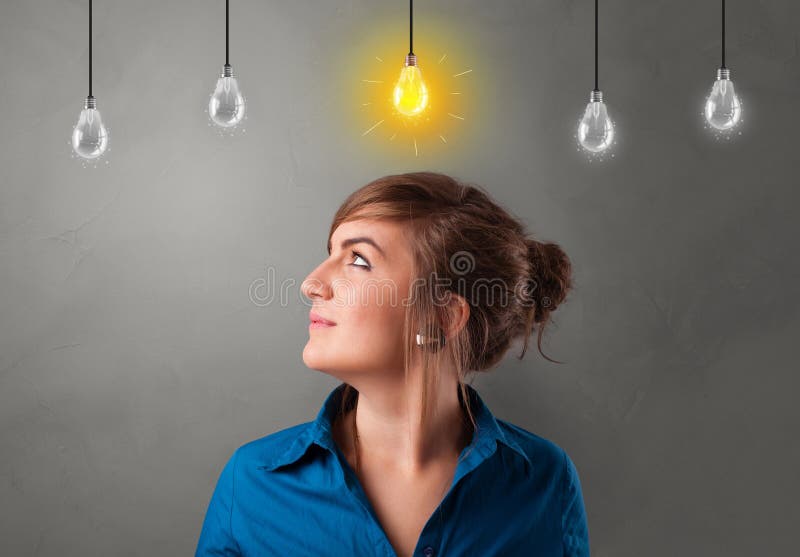 Young Student Looking for New Idea Stock Photo - Image of lost, light ...