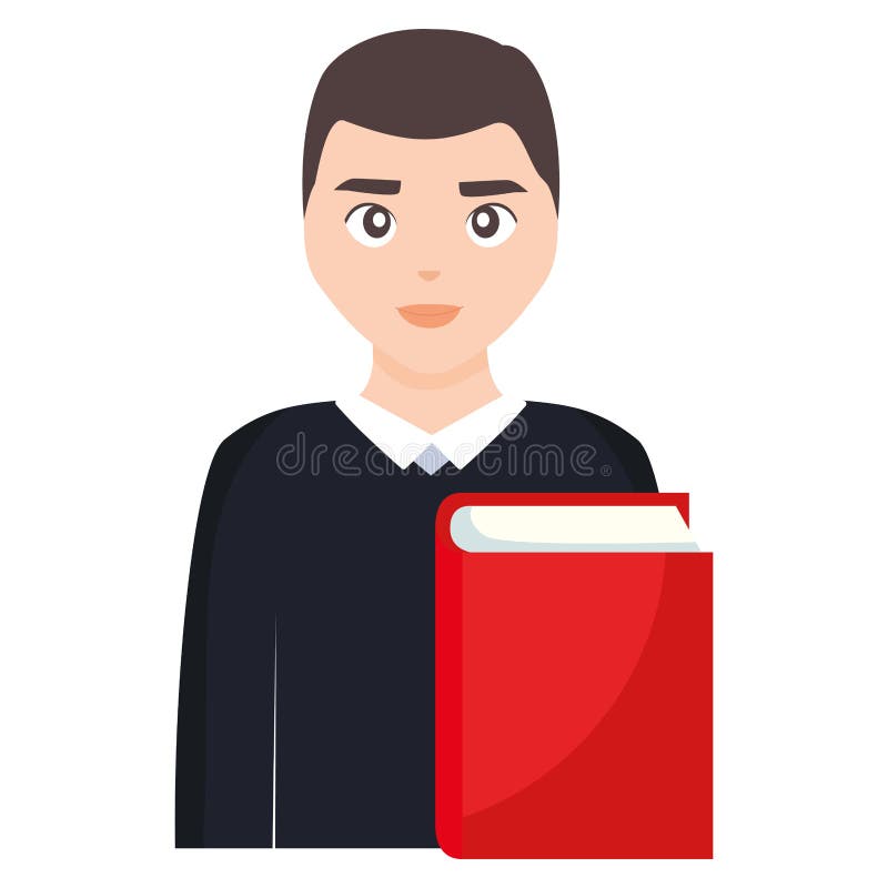 Young Student Man with Book Stock Vector - Illustration of book ...