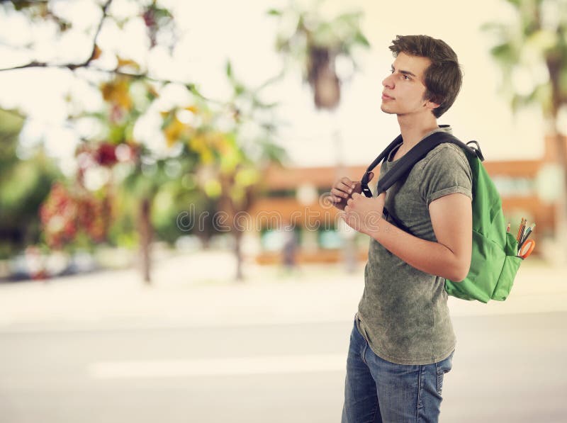 Young Student Man in Campus Stock Photo - Image of face, teen: 81003484