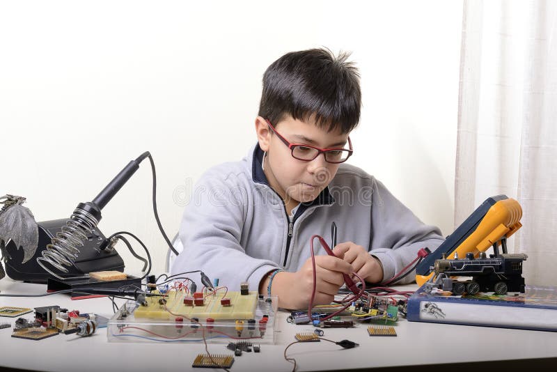 Young Student Performs Experiments Stock Image - Image of ideals ...