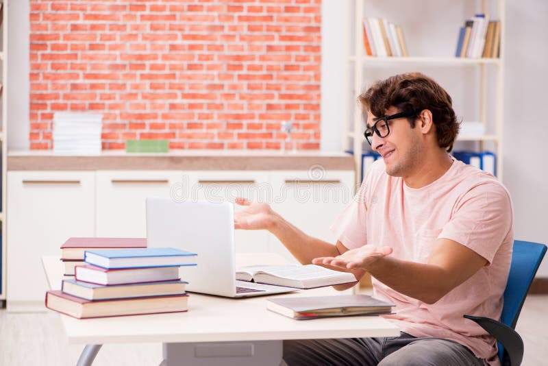 The Young Student Preparing for College Exams Stock Image - Image of ... The Young Student Preparing for College Exams Stock Image - Image of ...