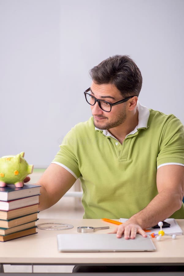 Young Male Student Preparing for Exams in the Classroom Stock Photo ...