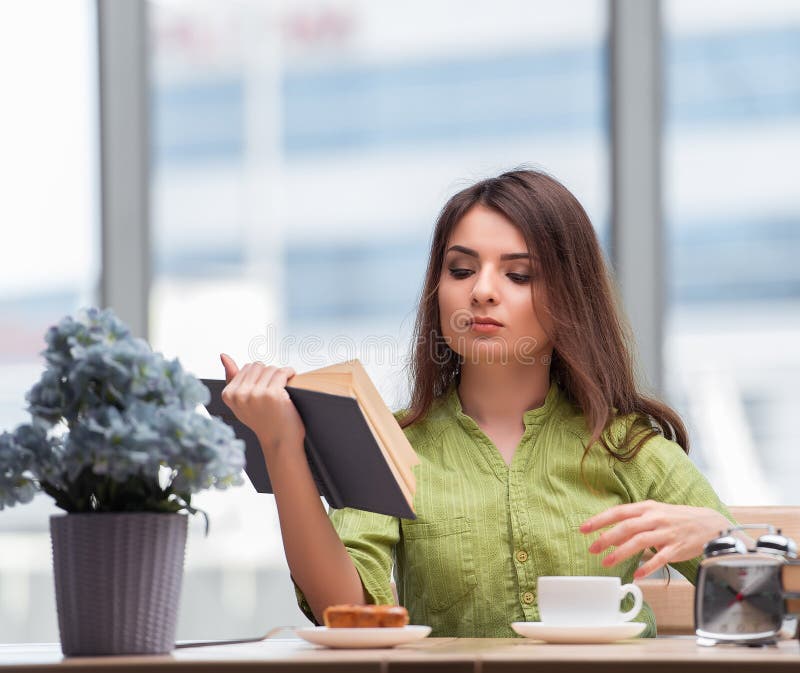 Young Student Preparing for Exams Drinking Tea Stock Photo - Image of ...
