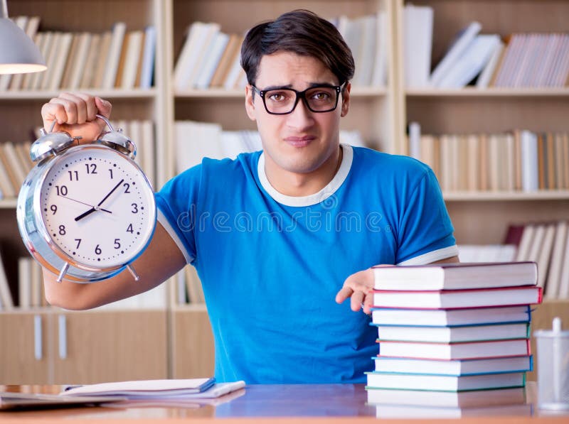 Young Student Preparing Late for His Exams Stock Photo - Image of mood ...