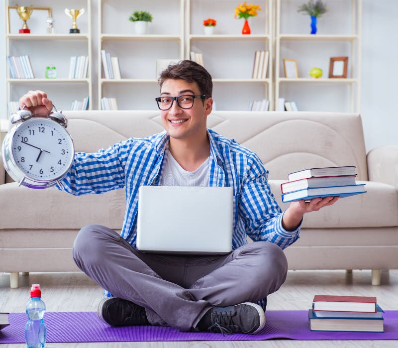 Young Student Preparing for University Exams Stock Photo - Image of ...