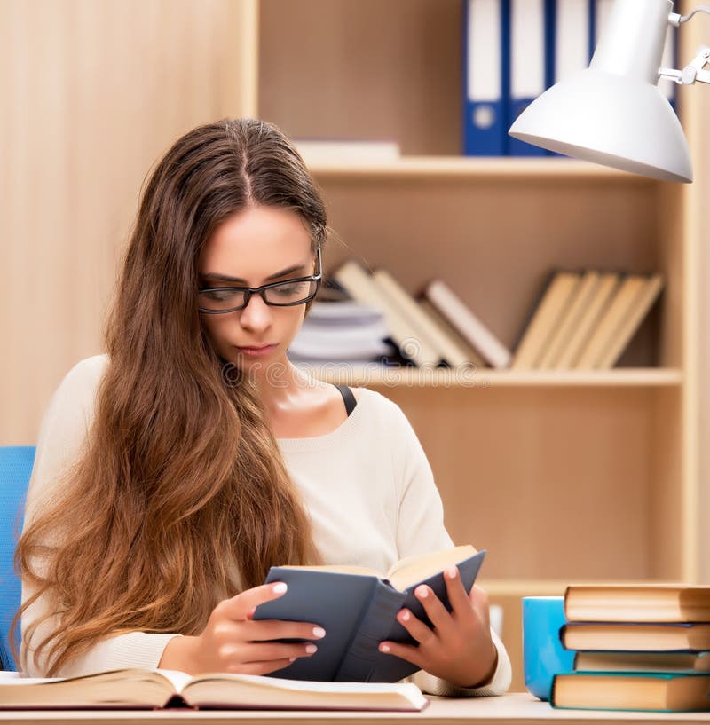 Young Student Preparing for University Exams Stock Photo - Image of ...