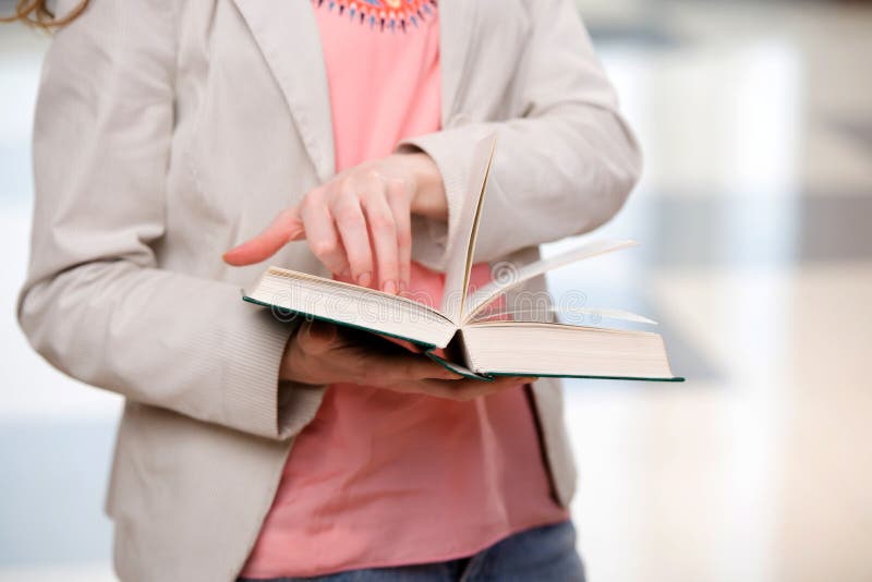 The Young Student Reading Book in Preparation for Exams Stock Image ...
