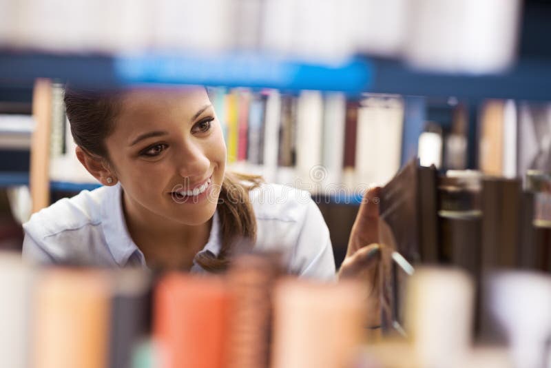Young Student Searching for Books Stock Photo - Image of reading ...