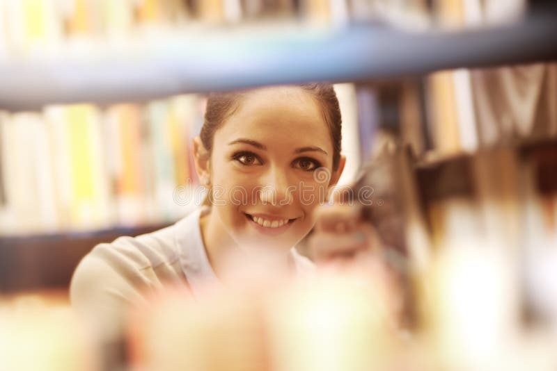 Young Student Searching for Books Stock Image - Image of research ...