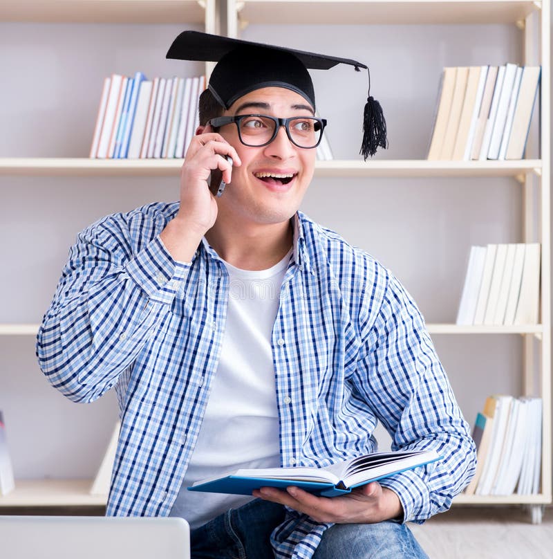 Young Student Studying with Books Stock Photo - Image of intelligent ...