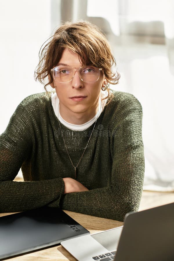 Young Student Studying at Home with Stock Image - Image of lifestyle ...