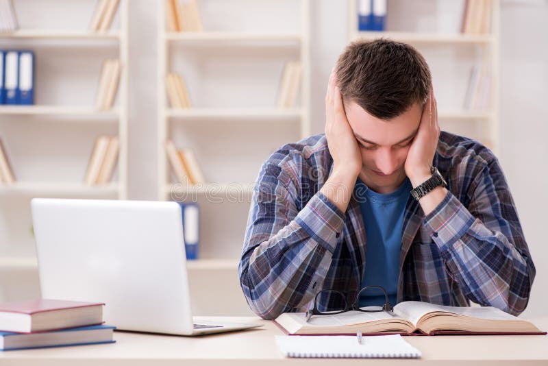 The Young Student Studying Over Internet in Telelearning Concept Stock ...