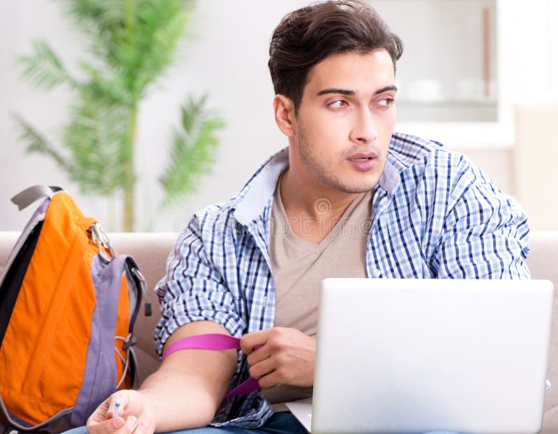 Young Student Suffeting from Drug Addiction Stock Image - Image of ...