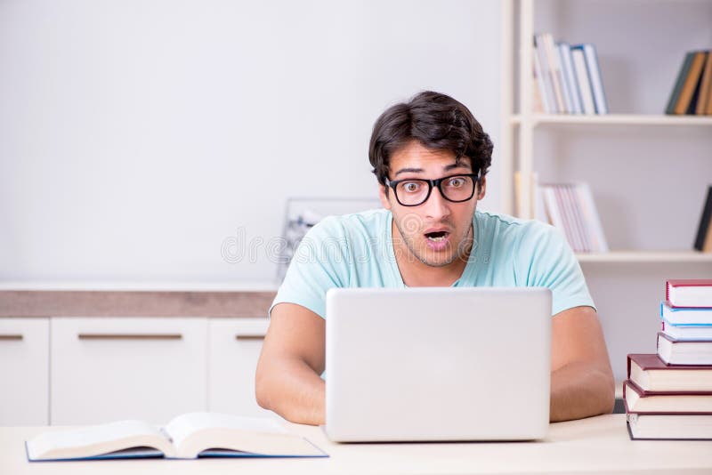 The Young Student in Tele-learning Concept Stock Image - Image of ...