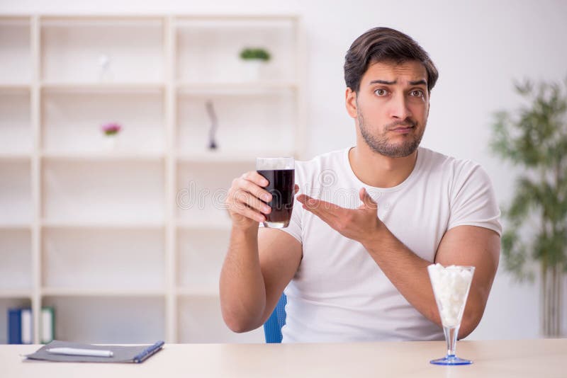 Young Male Student Testing Soft Drink Stock Image - Image of tasting ...