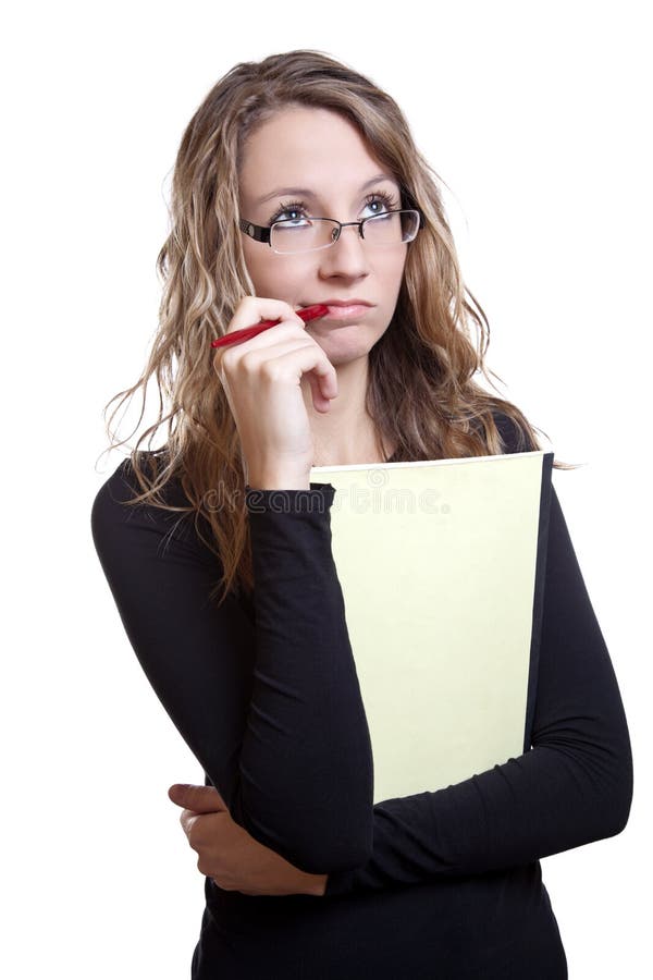 Young student thinking stock image. Image of school, beauty - 22830867