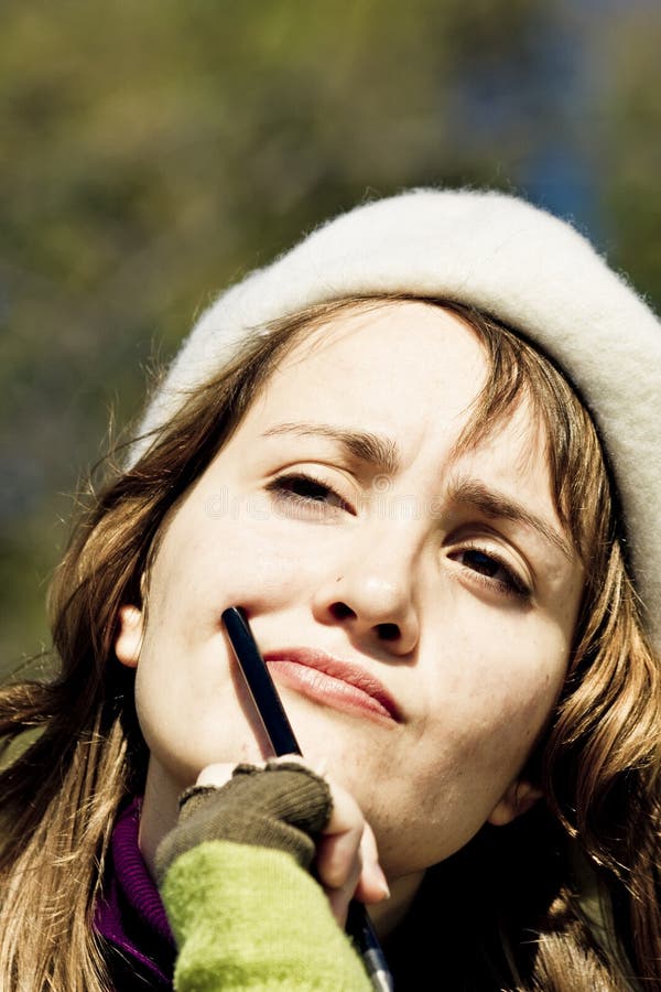 Young student thinking stock photo. Image of student, cutie - 4472822