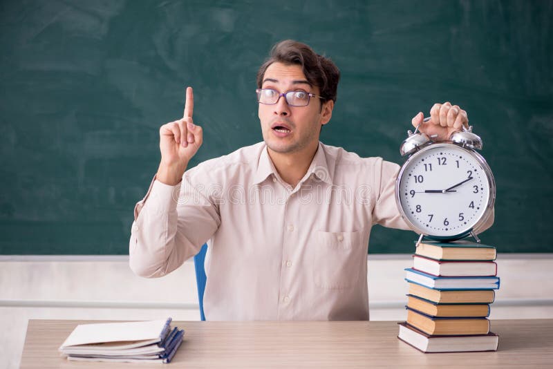 Young Male Student in Time Management Concept Stock Image - Image of ...