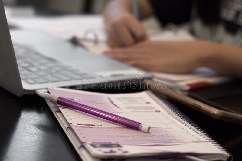 Young Student Using LapTop for Home Remote Class and Learning New York ...