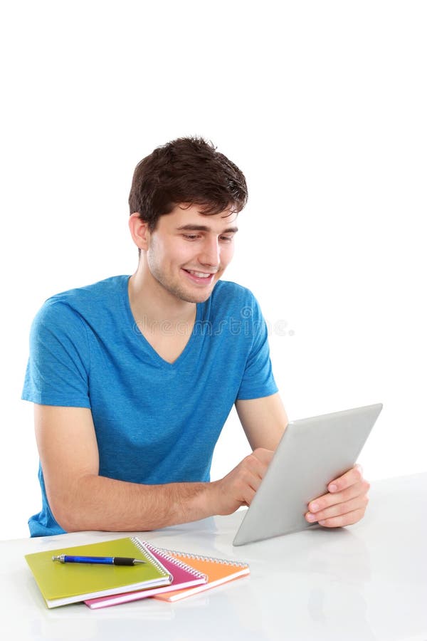 Young Student Using Tablet Pc Stock Image - Image of connect, library ...