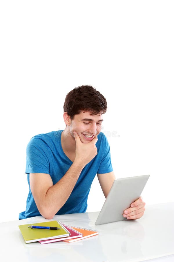 Young Student Using Tablet Pc Stock Image - Image of connect, library ...