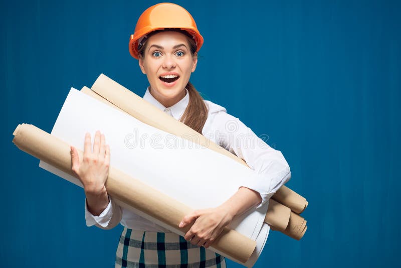 Woman Architect Wearing Builder Helmet Stock Photo - Image of technical ... Woman Architect Wearing Builder Helmet Stock Photo - Image of technical ...