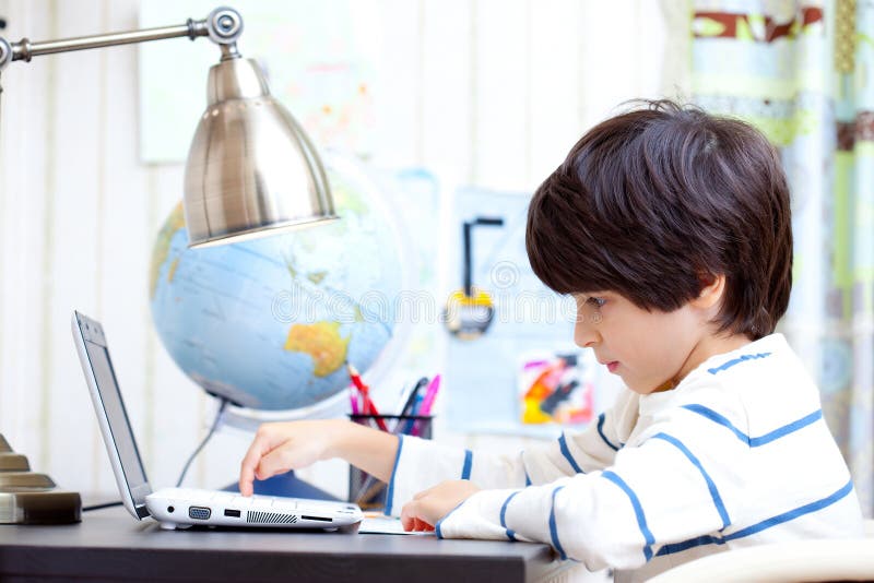 Young Student Working on a Computer Stock Image - Image of education ...